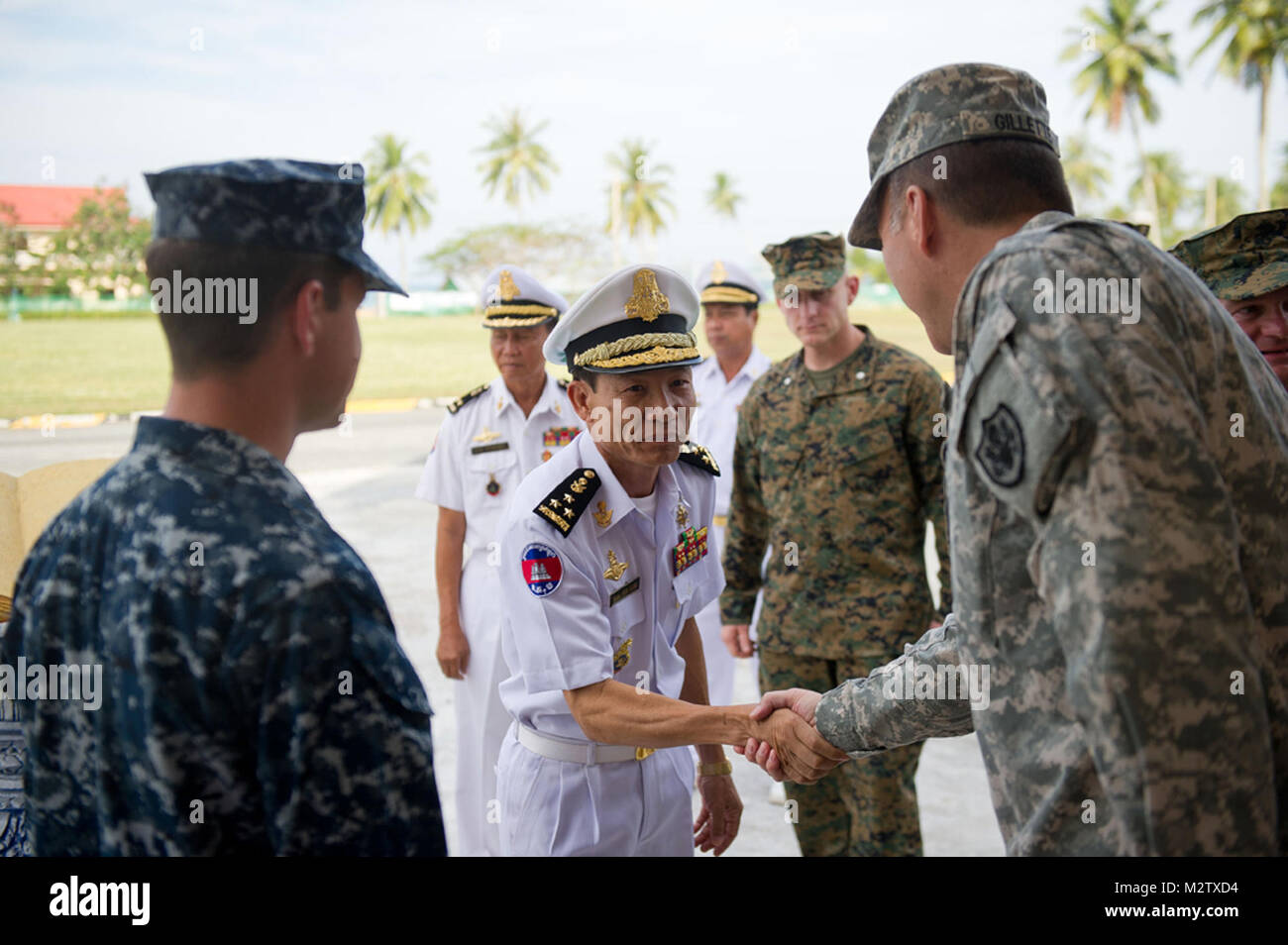 REAM NAVAL BASE, Cambodia – U.S. embassy defense attaché Army Col. Mark ...
