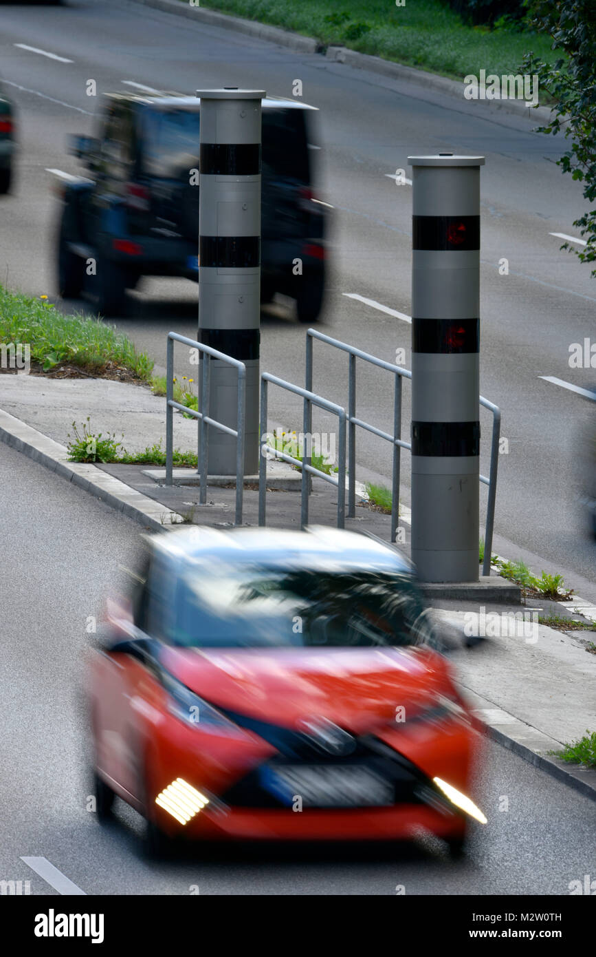 radar trap, speed camera for meassuring the speed, B14, Stuttgart ...