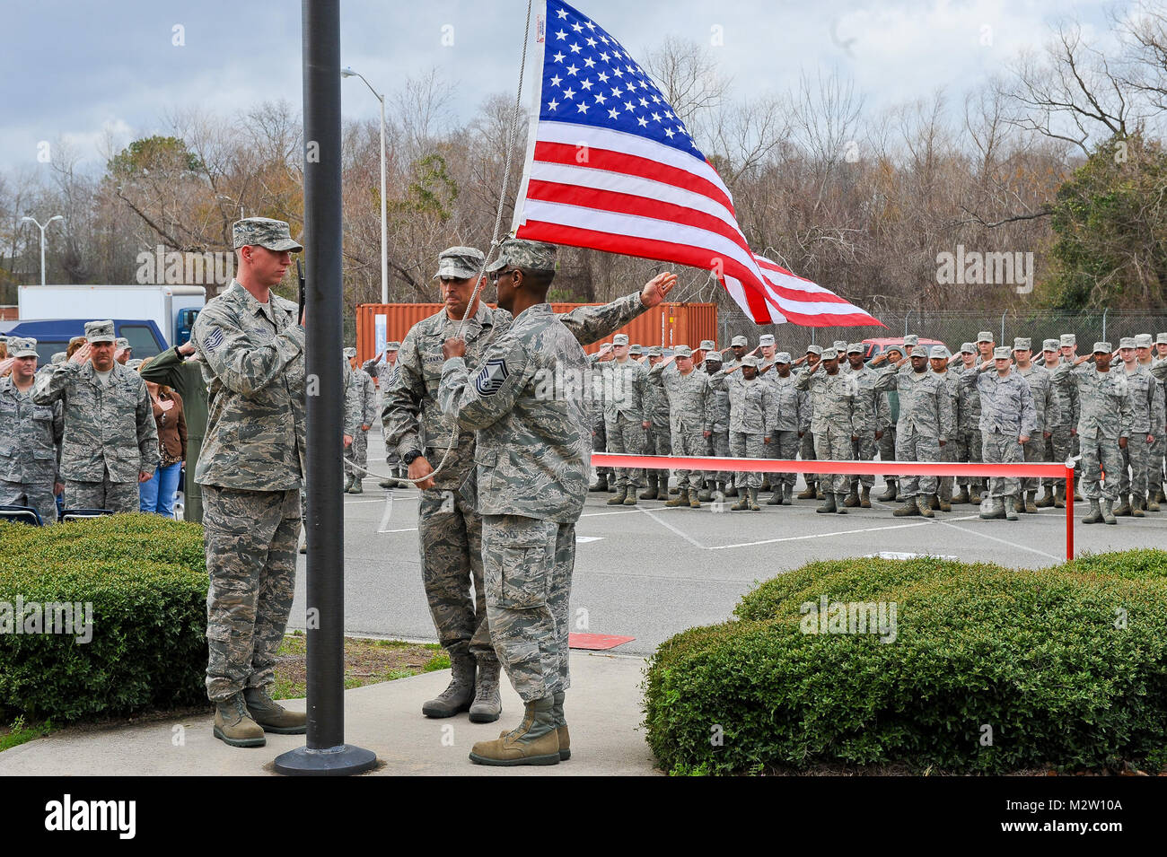 Members of the 202nd Engineering Installation Squadron (EIS) hoist a ...