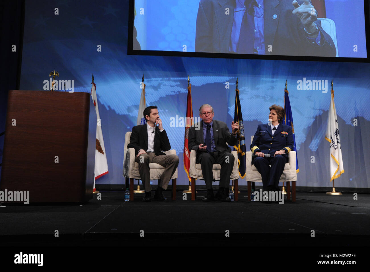 Ben Heywood, Dave de Bronkhart, and Rear Adm. Maura Dollymore speak on ...