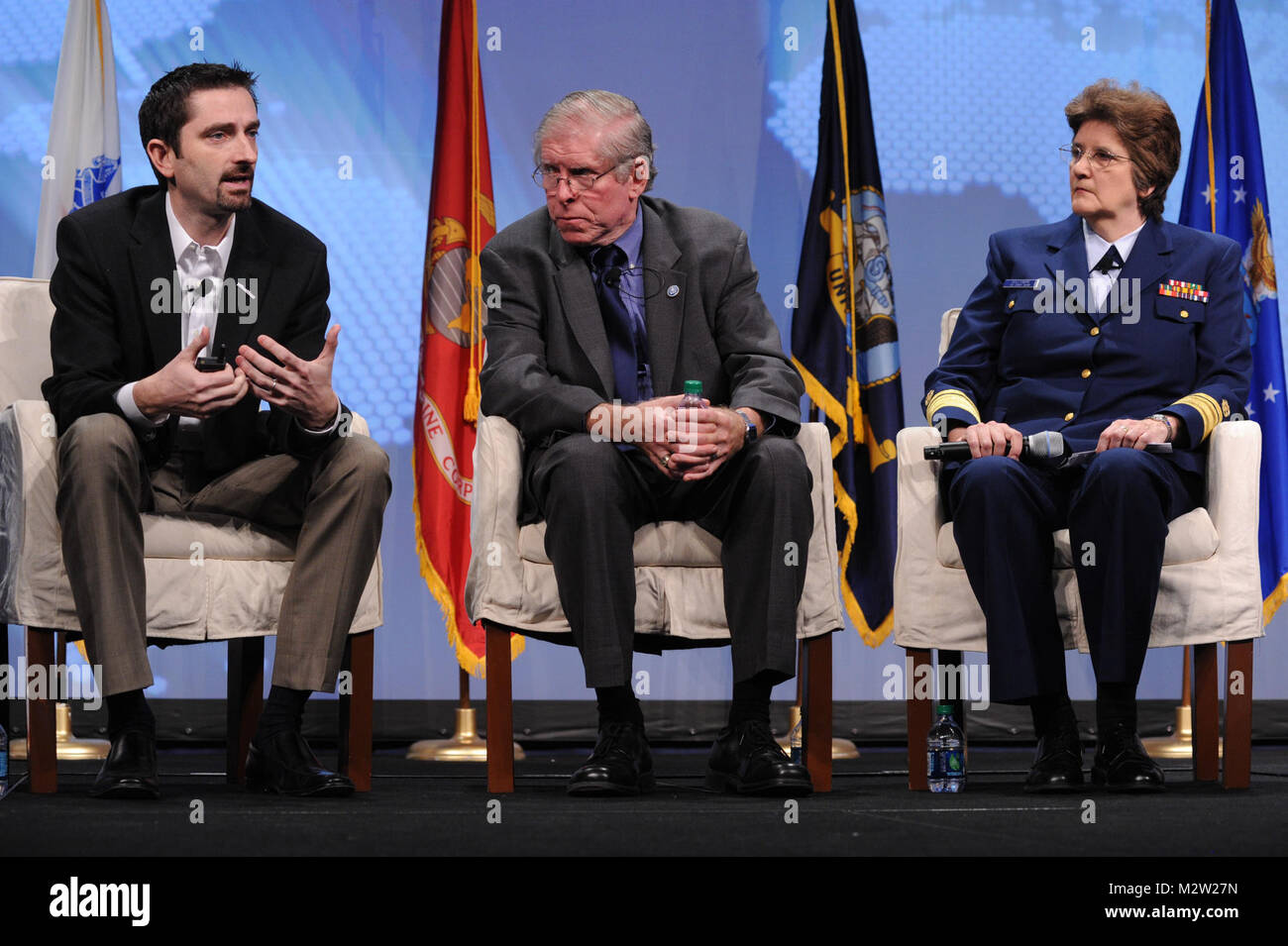 Ben Heywood, Dave de Bronkhart, and Rear Adm. Maura Dollymore speak on ...