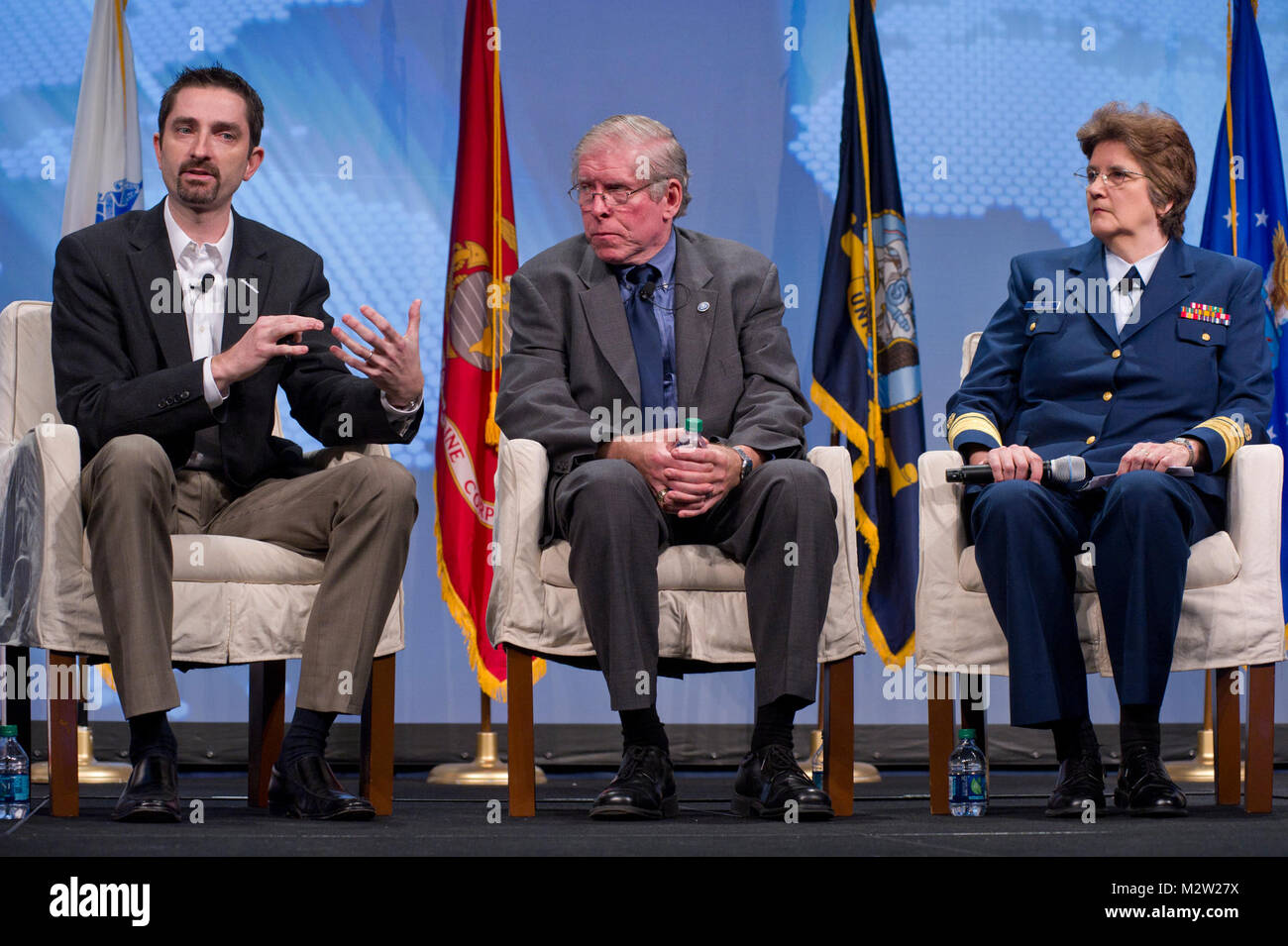 Ben Heywood, Dave de Bronkhart, and Rear Adm. Maura Dollymore speak on ...
