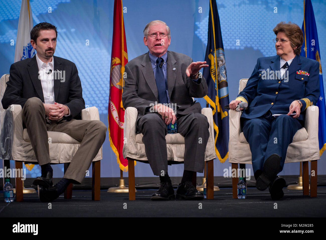 Ben Heywood, Dave de Bronkhart, and Rear Adm. Maura Dollymore speak on ...