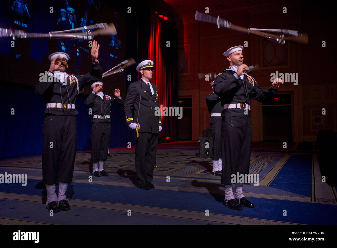 The Navy Drill Team performs during the closing ceremony of the 2012 ...
