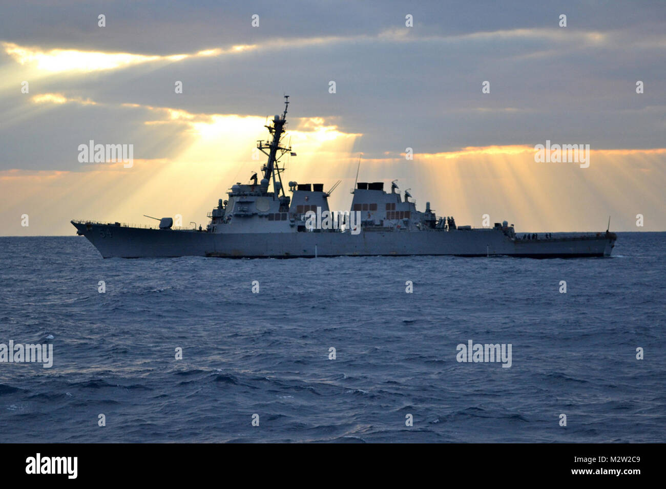 USS Curtis Wilbur waits for a passenger transfer by #PACOM Stock Photo ...