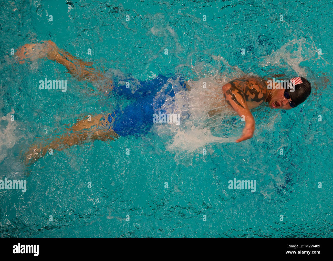 Air Force athlete Leonard Anderson competes in the 100 meter Freestyle ...