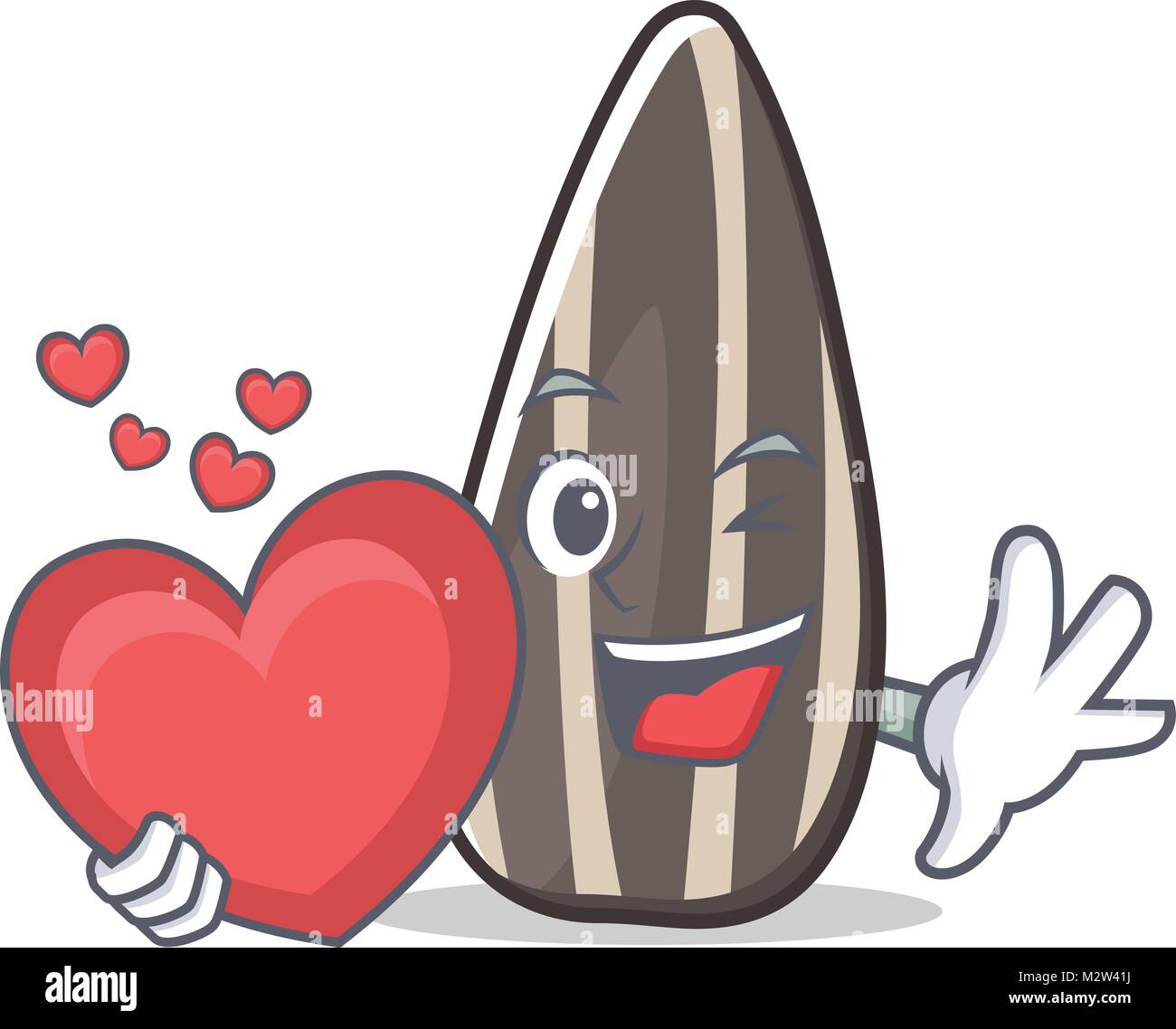 With heart sunflower seed mascot cartoon Stock Vector Image & Art - Alamy