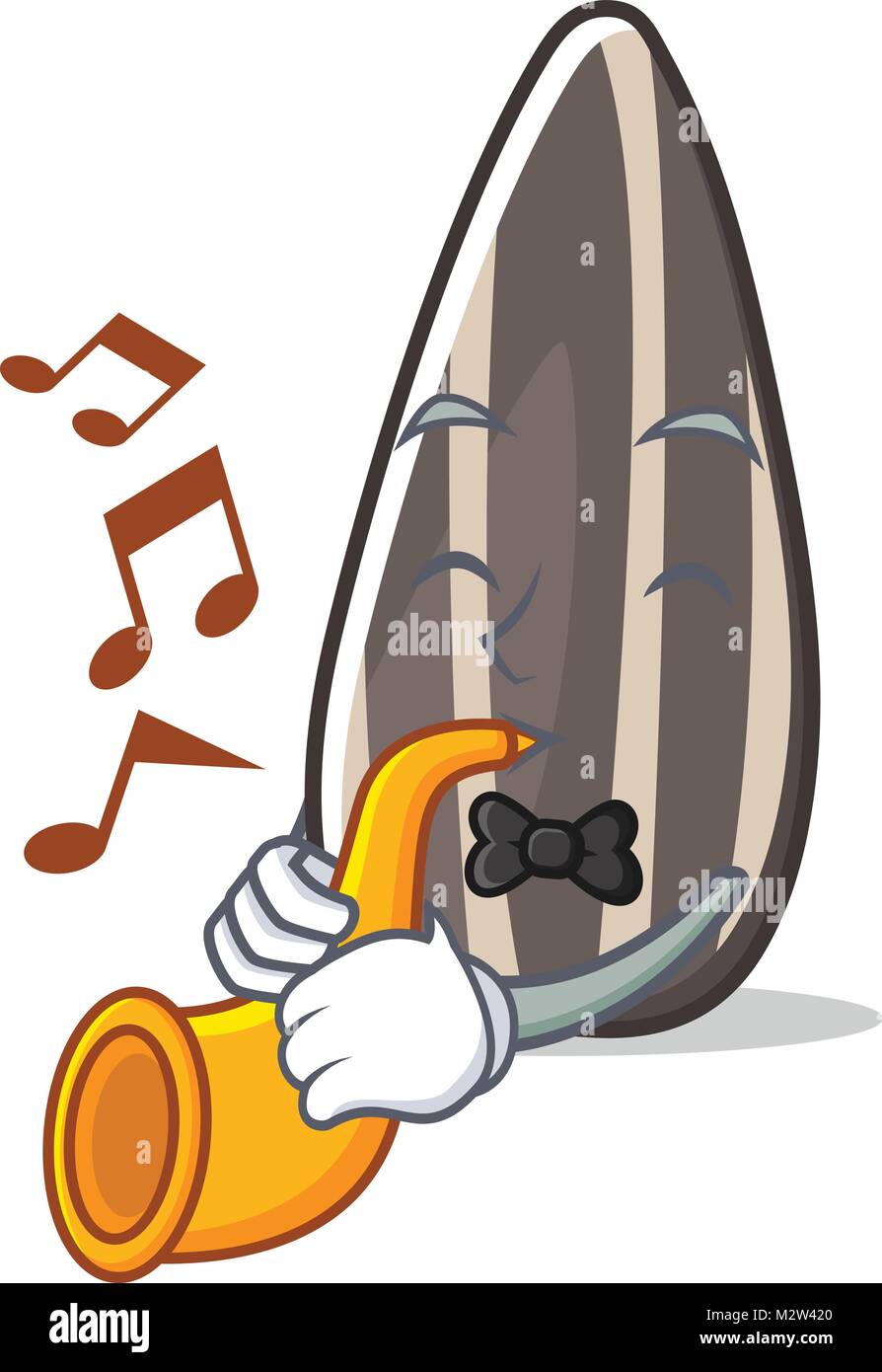With trumpet sunflower seed mascot cartoon Stock Vector Image & Art - Alamy