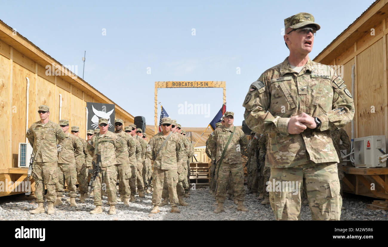 US Army Col. Todd Wood, Commander of the 1st Stryker Brigade Combat ...