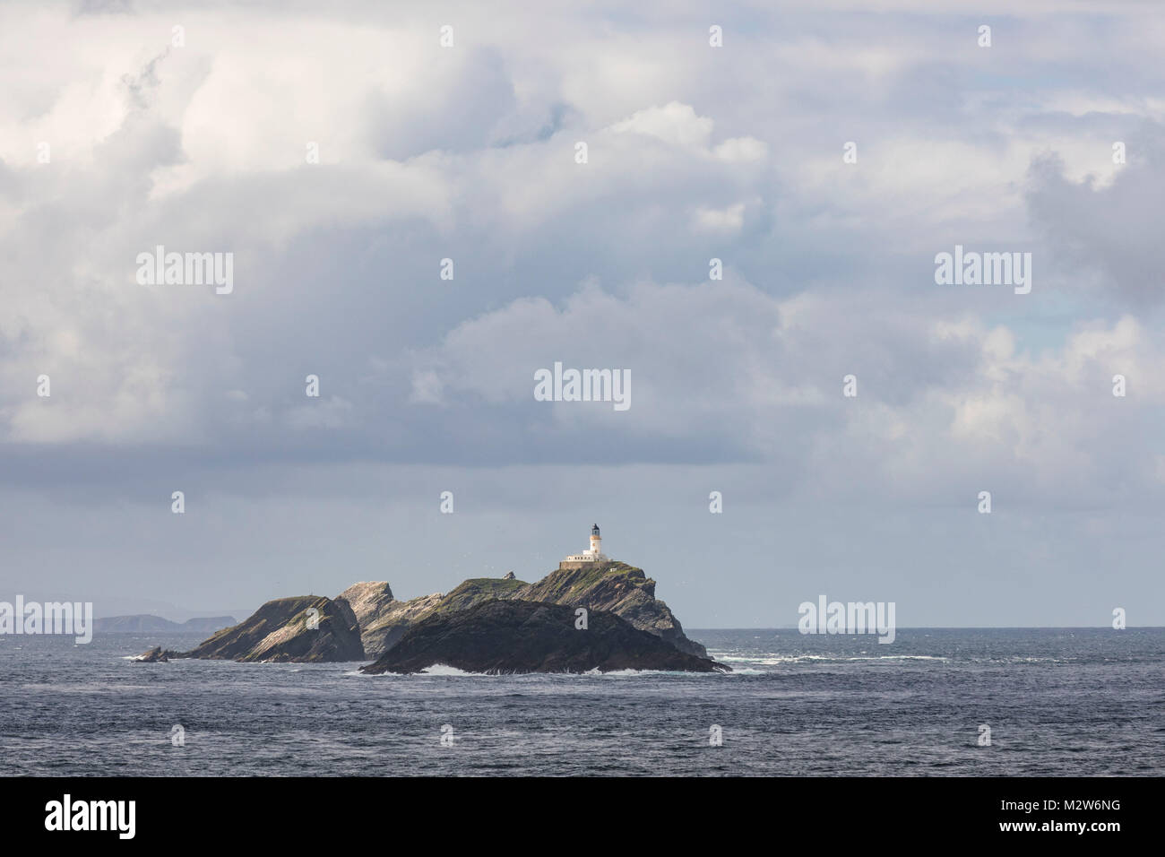 Great Britain, Scotland, Shetland, Unst, Out Stack, lighthouse Stock ...