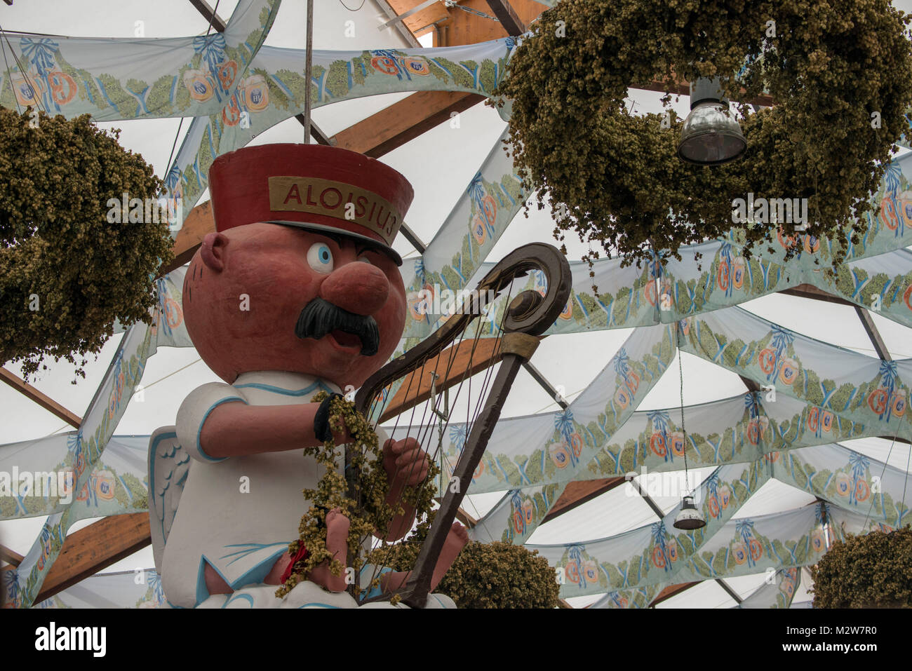 Aloisius with his harp, decoration in the 'Hofbräu' festival tent ...