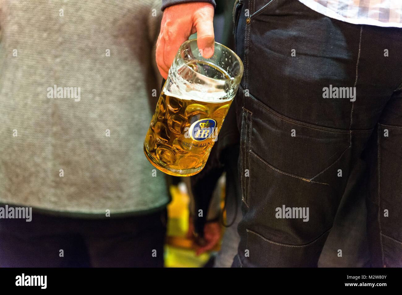 Beer mug with Oktoberfest beer, Munich Stock Photo - Alamy