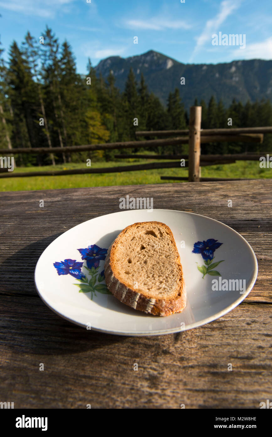 Snack at an alpine hut Stock Photo - Alamy