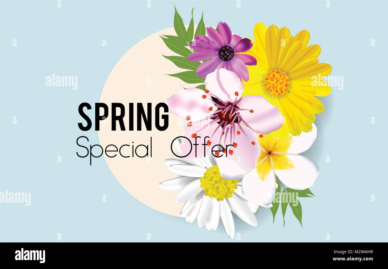 Floral Spring Graphic Design with colorful flowers for t-shirt, fashion ...