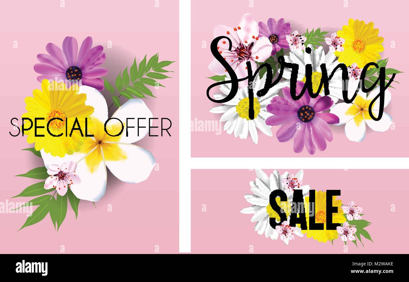 Floral Spring Graphic Design with colorful flowers for t-shirt, fashion ...