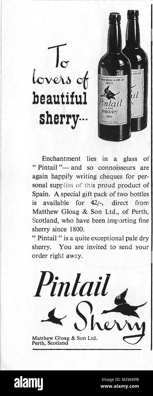 Sherry vintage advertisement hi-res stock photography and images - Alamy