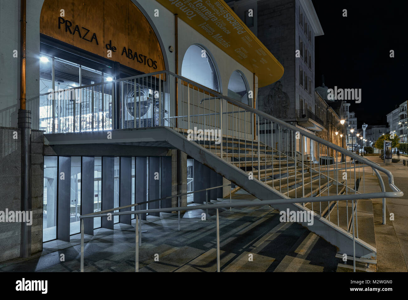 Exterior of Mercado Central de Abastos food market, city of Lugo ...