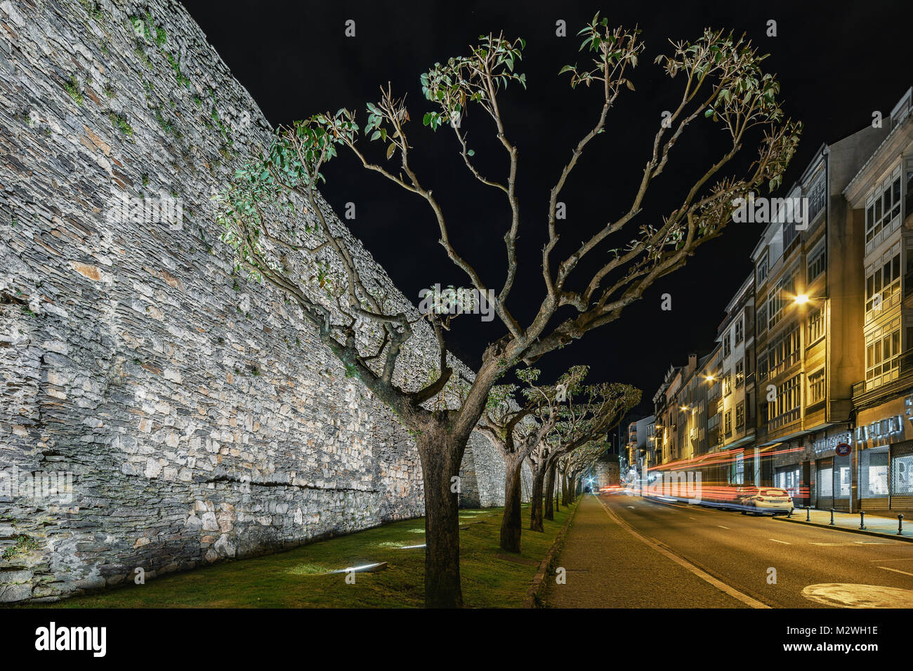 Roman wall de Lucius Augusti World Heritage Site by Unesco in the city ...