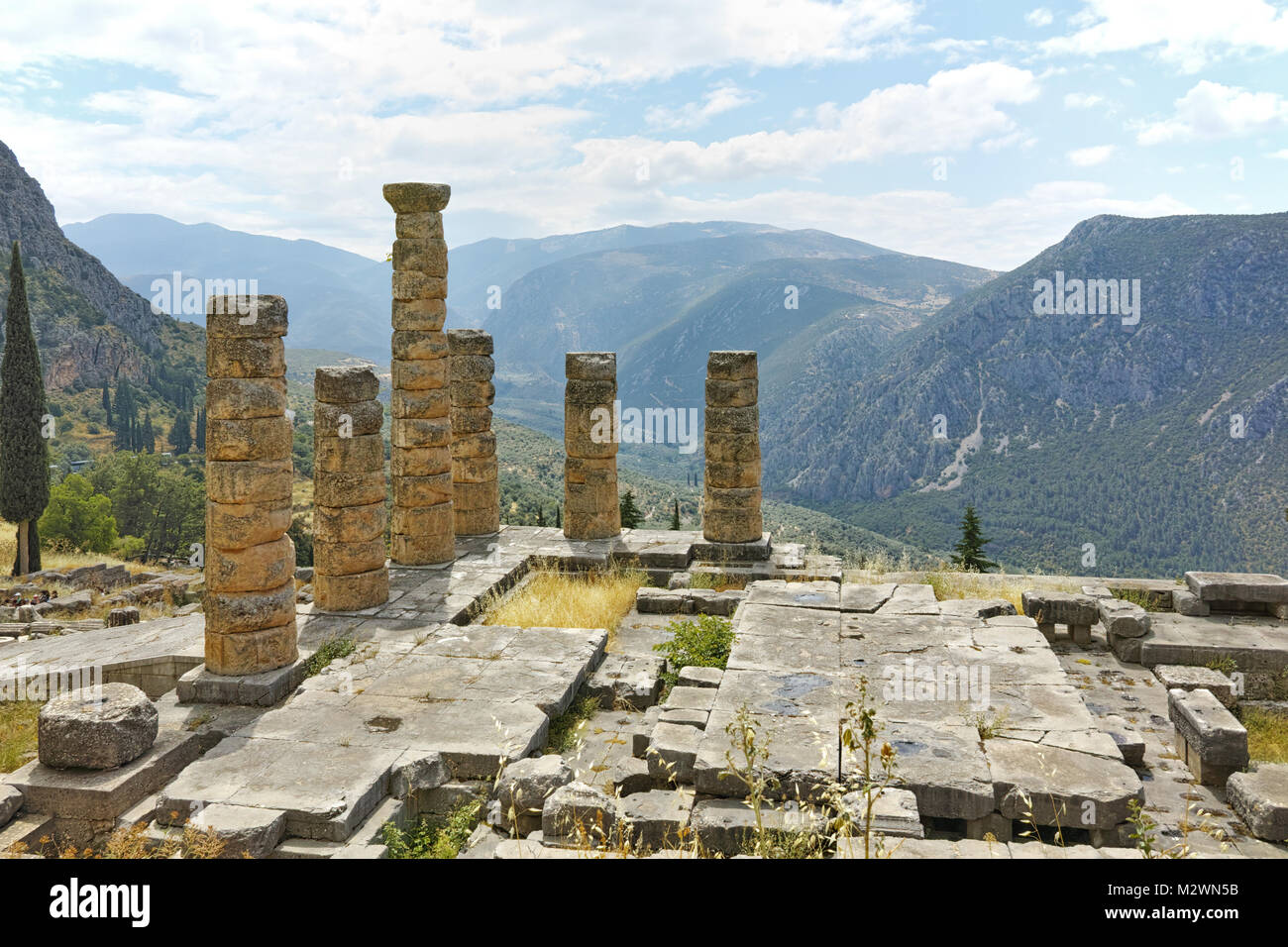 The Temple of Apollo in Ancient Greek archaeological site of Delphi ...