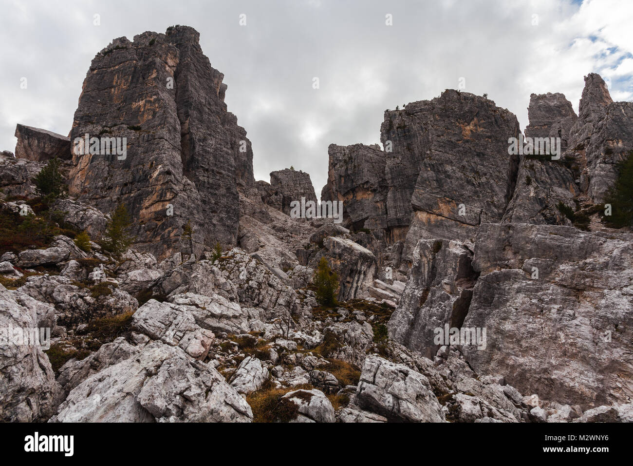 Trenches in Dolomites, Cinque Torri Stock Photo - Alamy