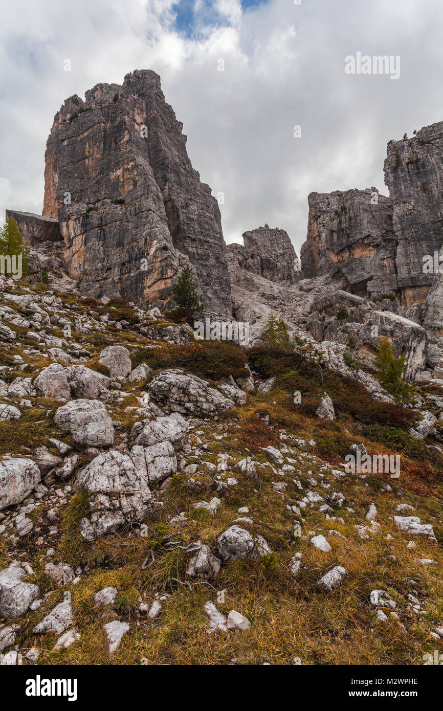 Trenches in Dolomites, Cinque Torri Stock Photo - Alamy