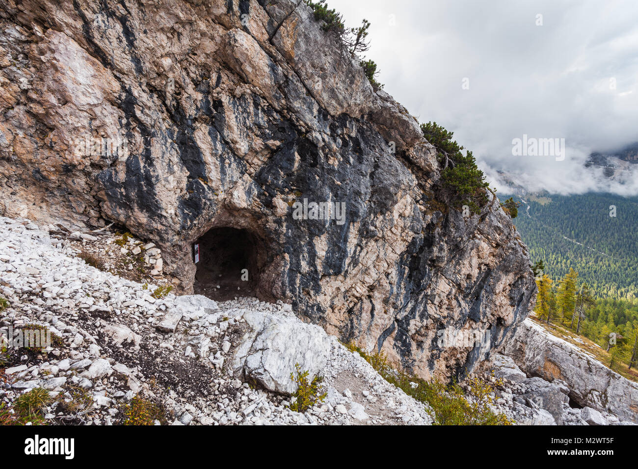 Trenches in Dolomites, Cinque Torri Stock Photo - Alamy