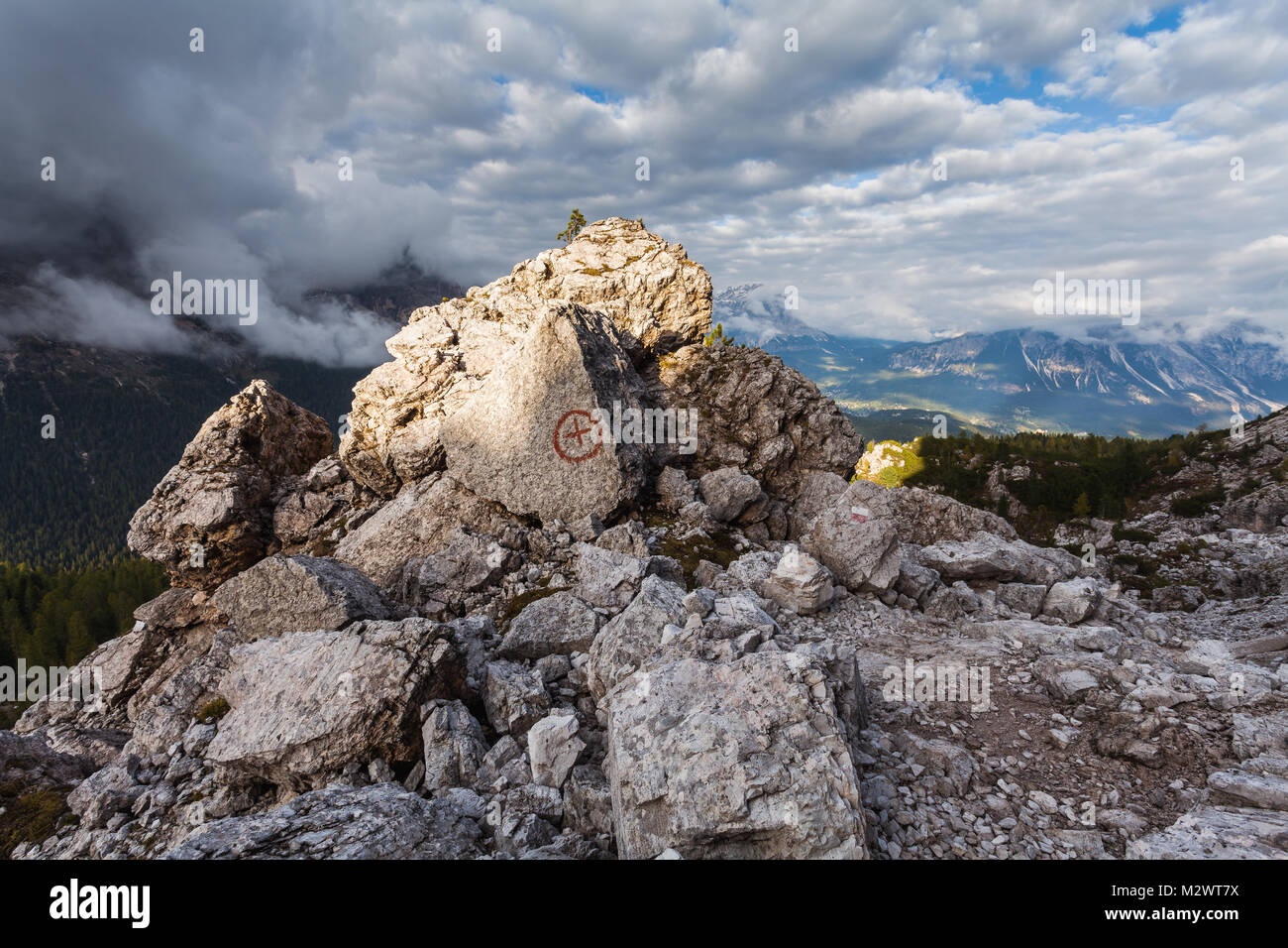 Trenches in Dolomites, Cinque Torri Stock Photo - Alamy