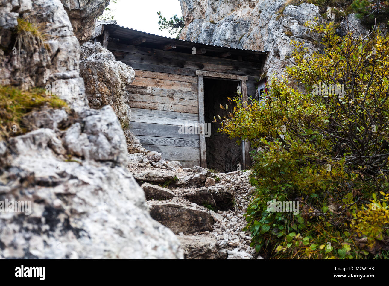 Trenches in Dolomites, Cinque Torri Stock Photo - Alamy