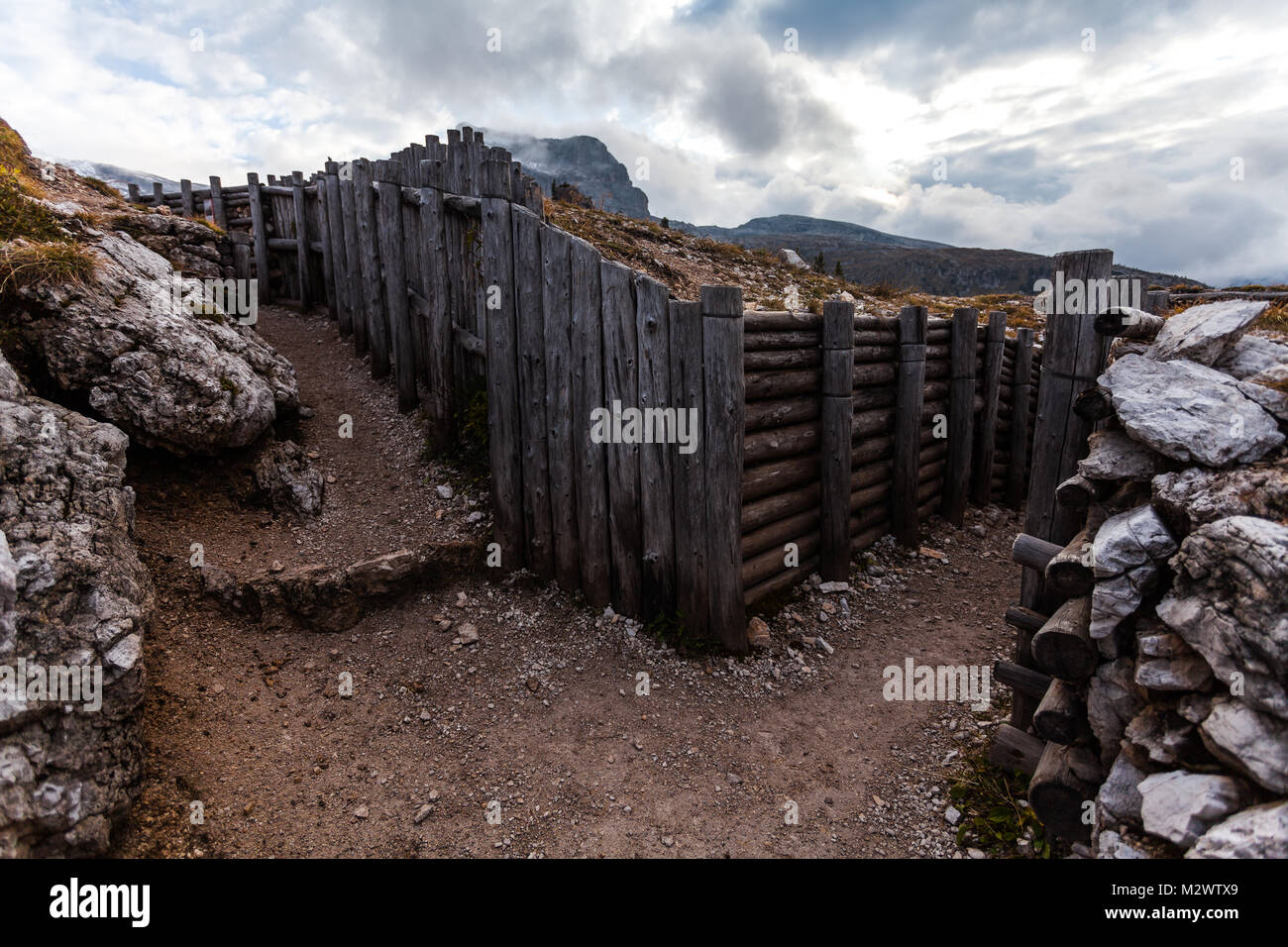 Trenches in Dolomites, Cinque Torri Stock Photo - Alamy