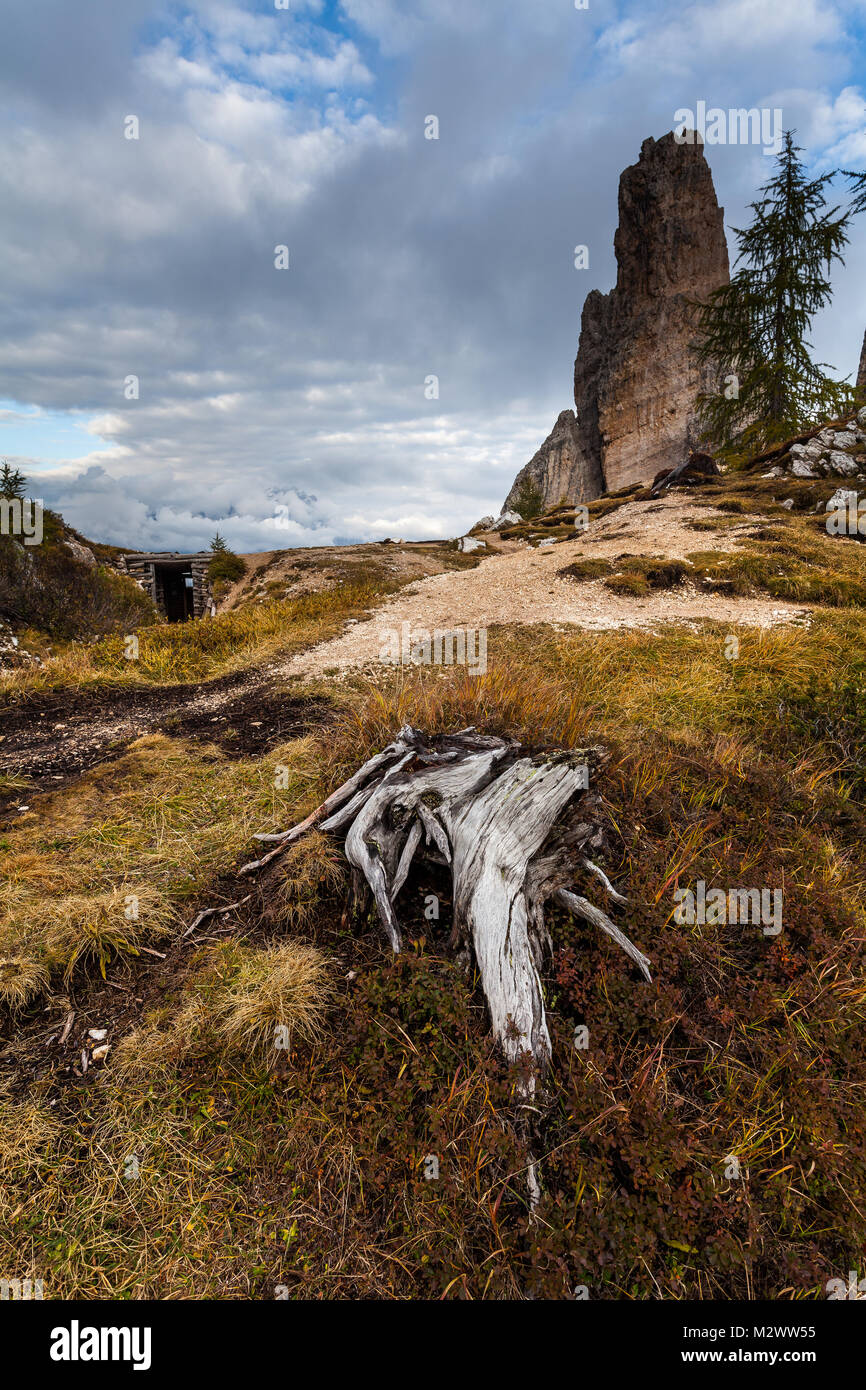Trenches in Dolomites, Cinque Torri Stock Photo - Alamy