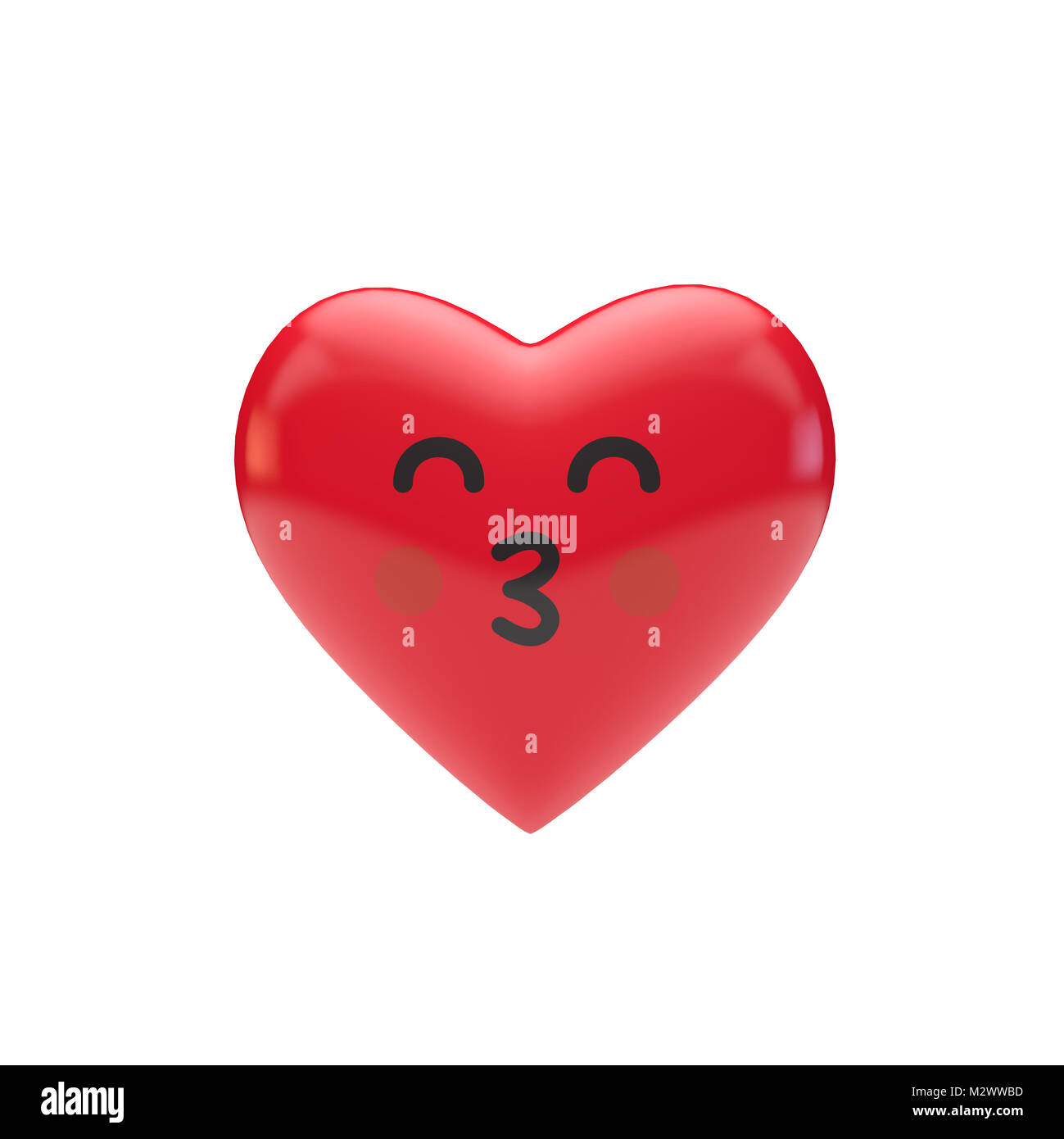 Emoji emoticon character red heart shape. 3D Rendering Stock Photo - Alamy