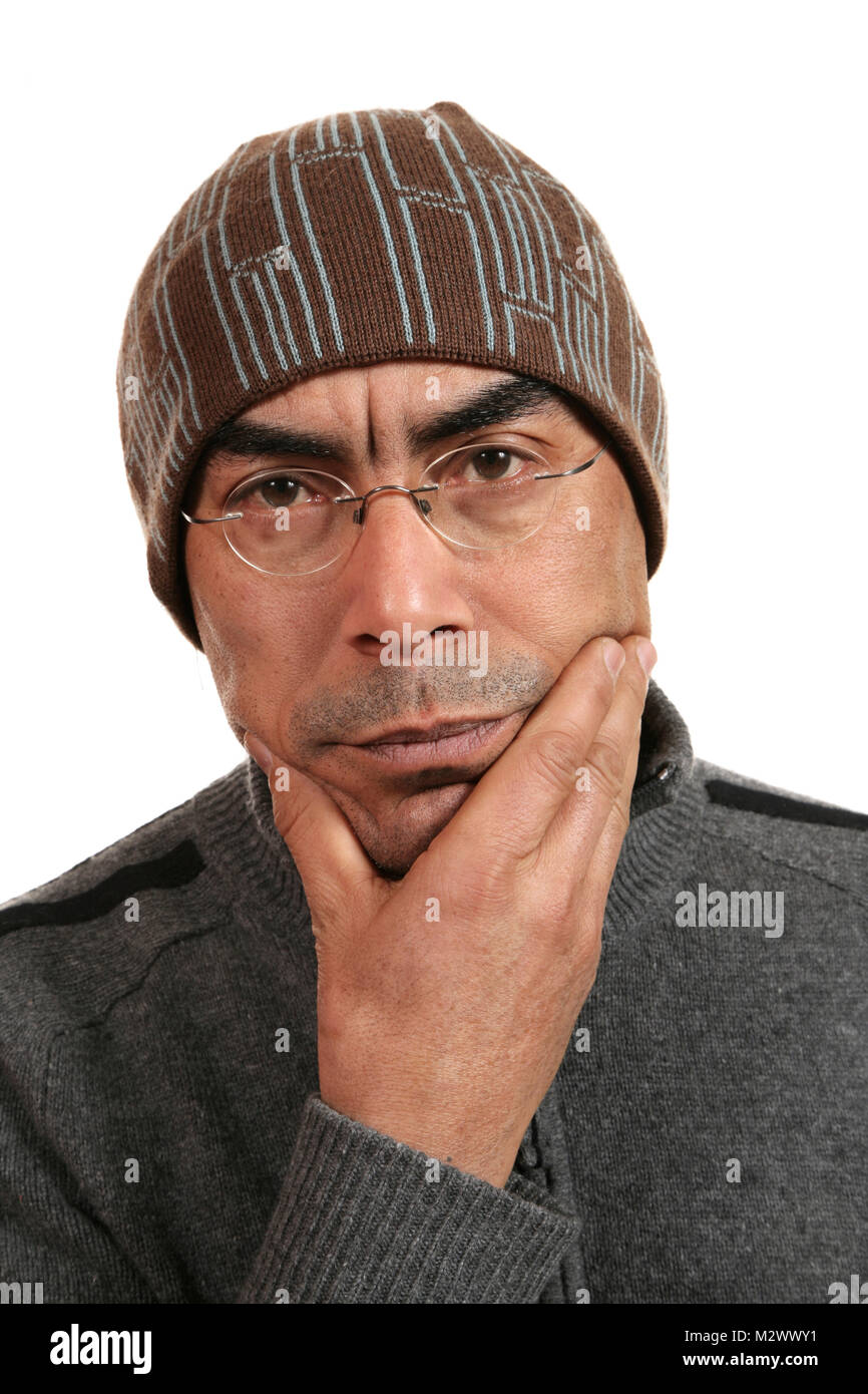 man isolated portrait over white background Stock Photo - Alamy