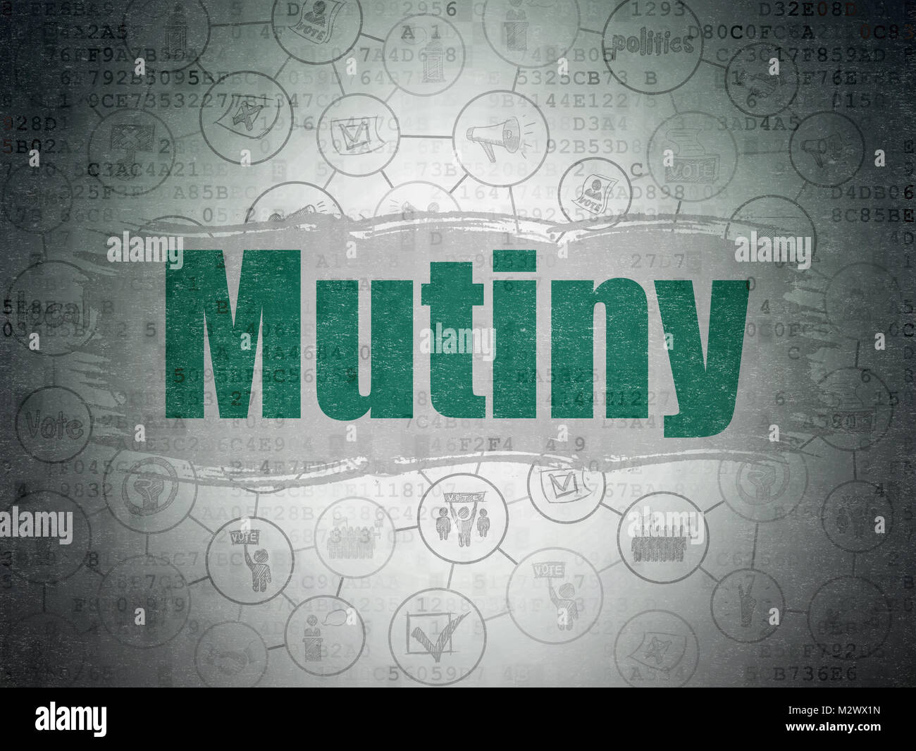 Political concept: Mutiny on Digital Data Paper background Stock Photo ...