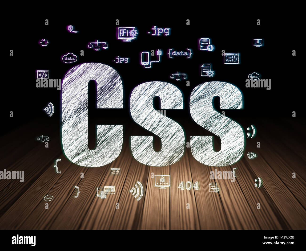 Software concept: Css in grunge dark room Stock Photo - Alamy
