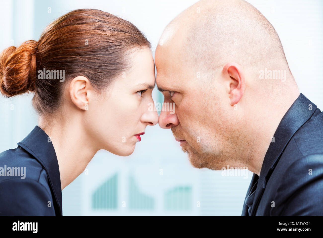 Confrontation man woman office hi-res stock photography and images - Alamy