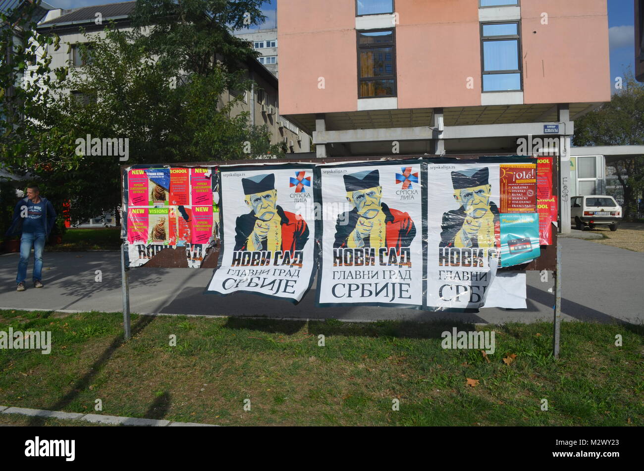 Political poster 'Novi Sad is the main city of Serbia' Stock Photo - Alamy