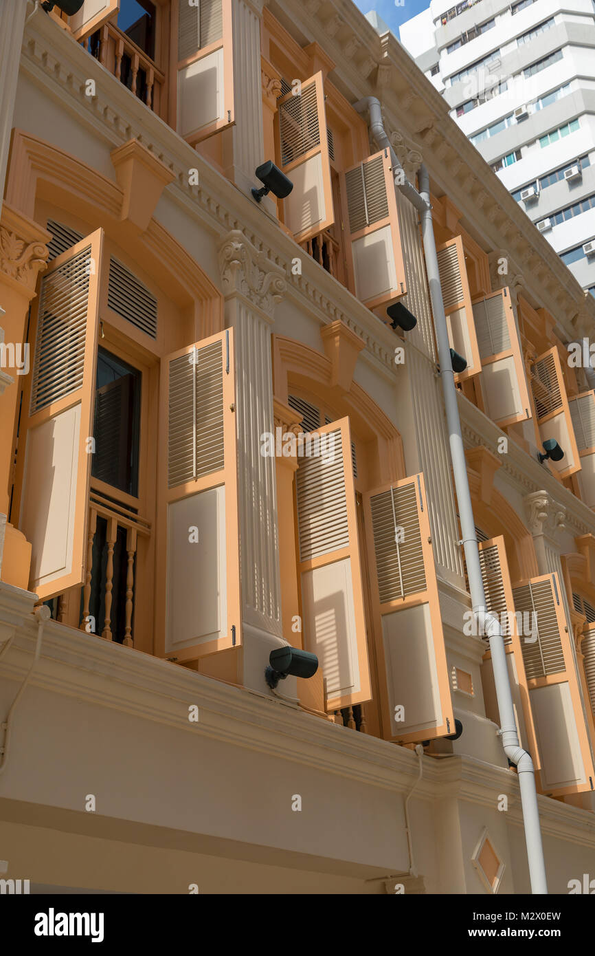 Singapore Asia February 8, 2018 Colonial architecture in Nankin Row ...