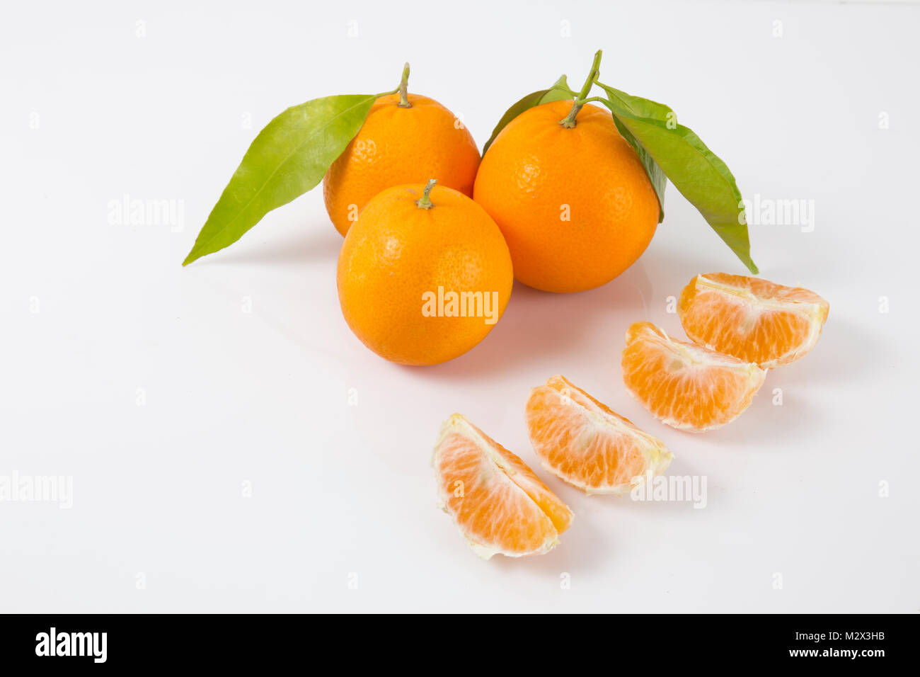Isolated citrus collection. Whole tangerines or mandarin orange fruits ...