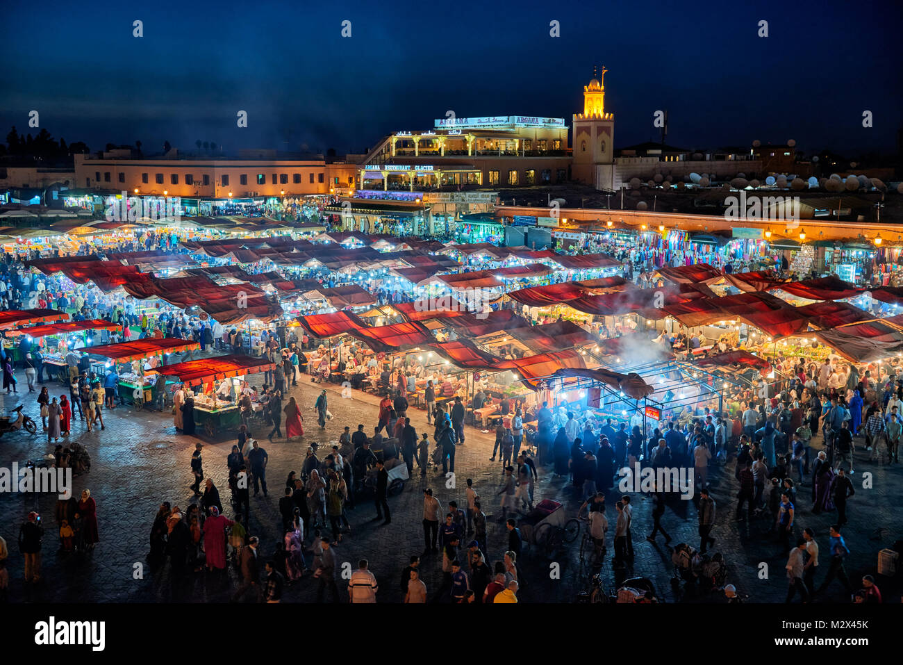 Djemaa el Fna at night, Marrakesh, Morocco, Africa Stock Photo - Alamy