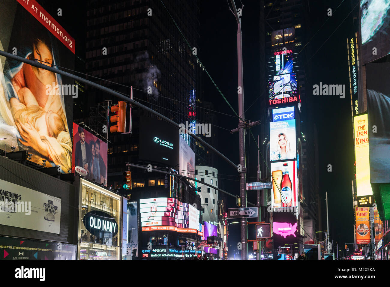 NYC/USA 31 DEZ 2017 - View of Times Square, New York at night Stock ...