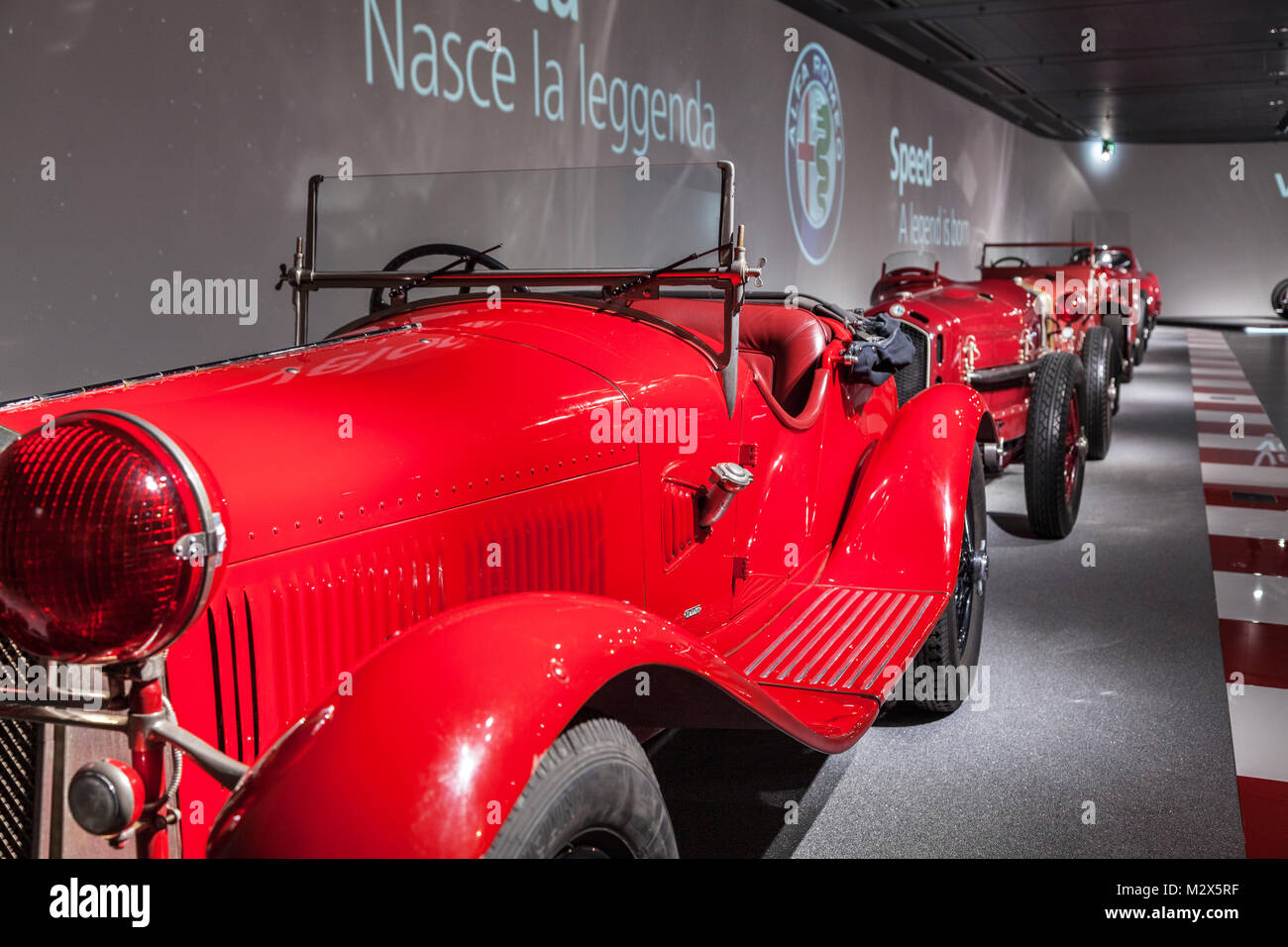 ARESE, ITALY Alfa Romeo Museum - View of Alfa Romeo vintage classic car ...