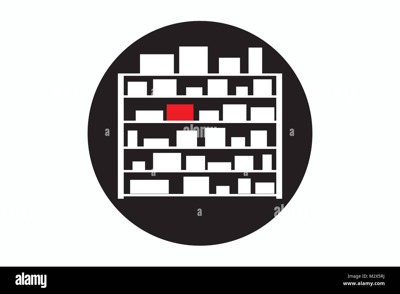 Illustration of stock shelf with red marked product to show it is in ...