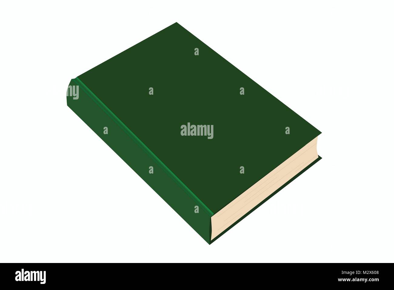 Illustration of lying green book, vector of hardcover book, symbol for ...