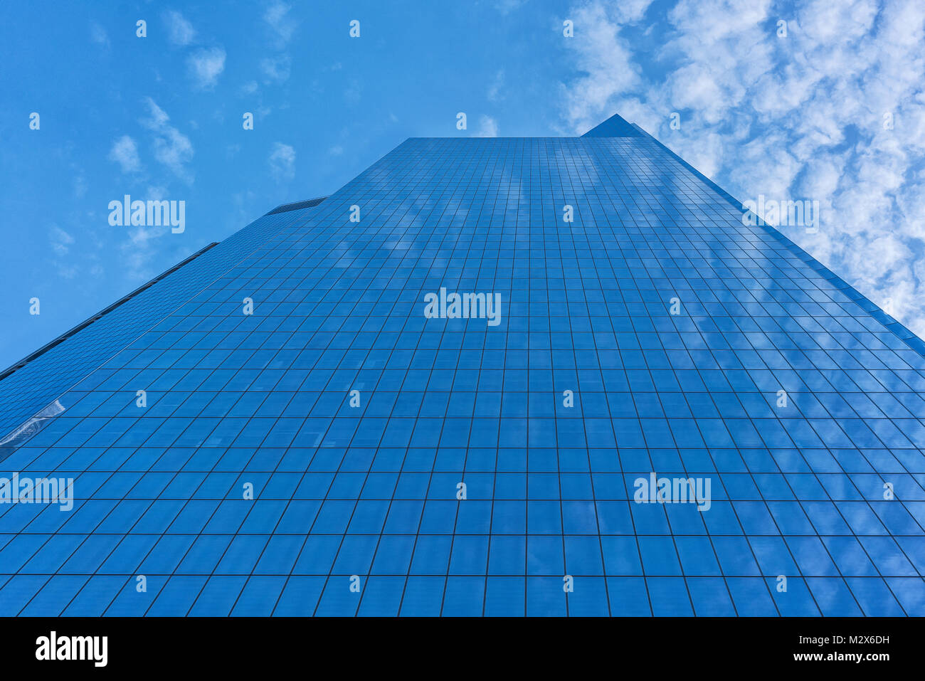 Mirrored skyscraper seen from below Stock Photo - Alamy