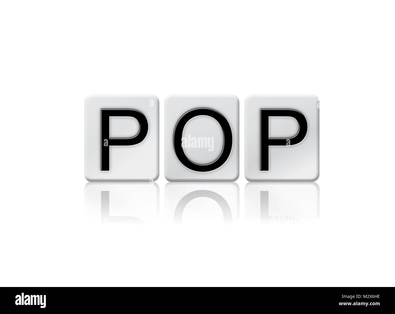 The word Pop concept and theme written in white tiles and isolated on a ...