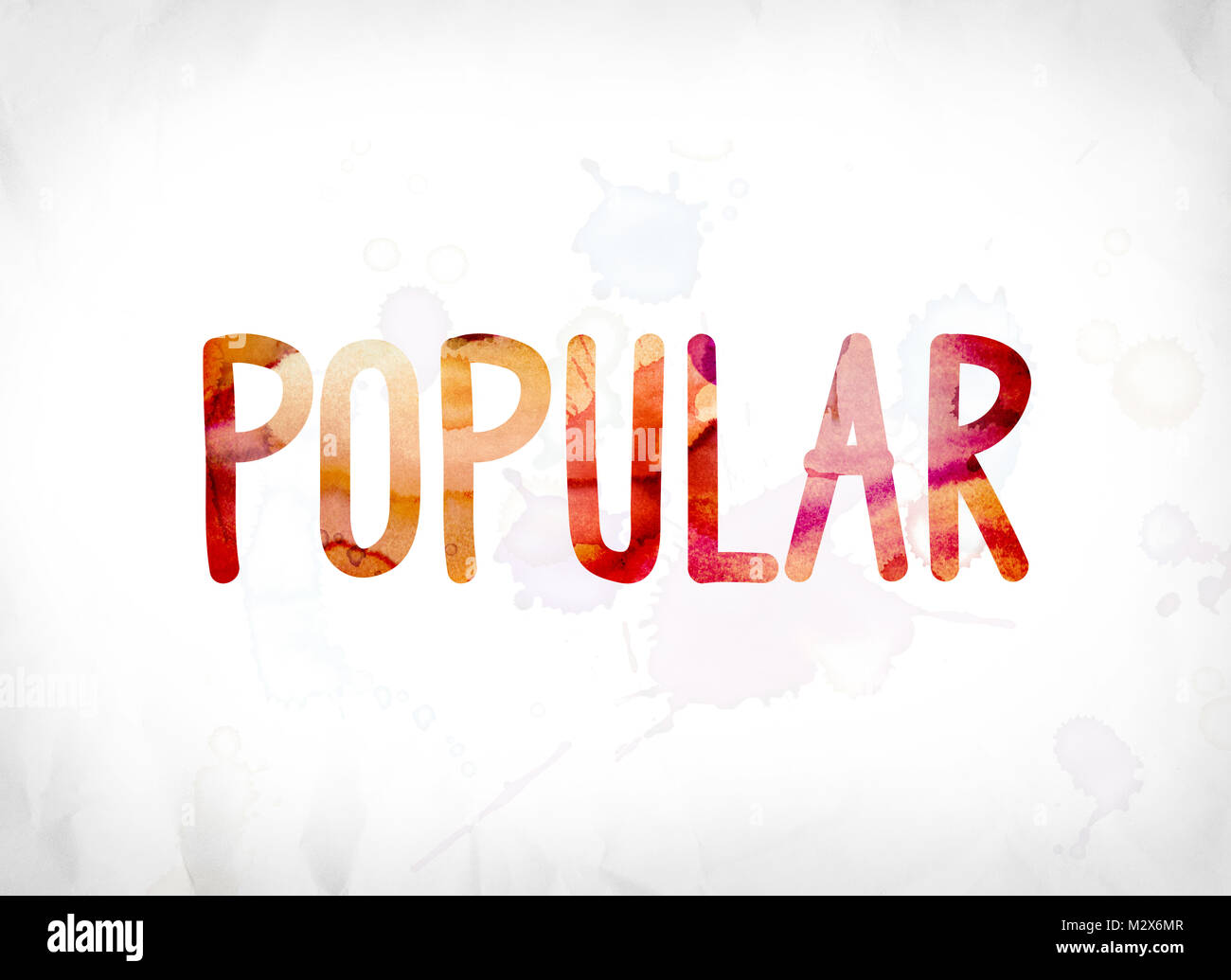 The word Popular concept and theme painted in colorful watercolors on a ...