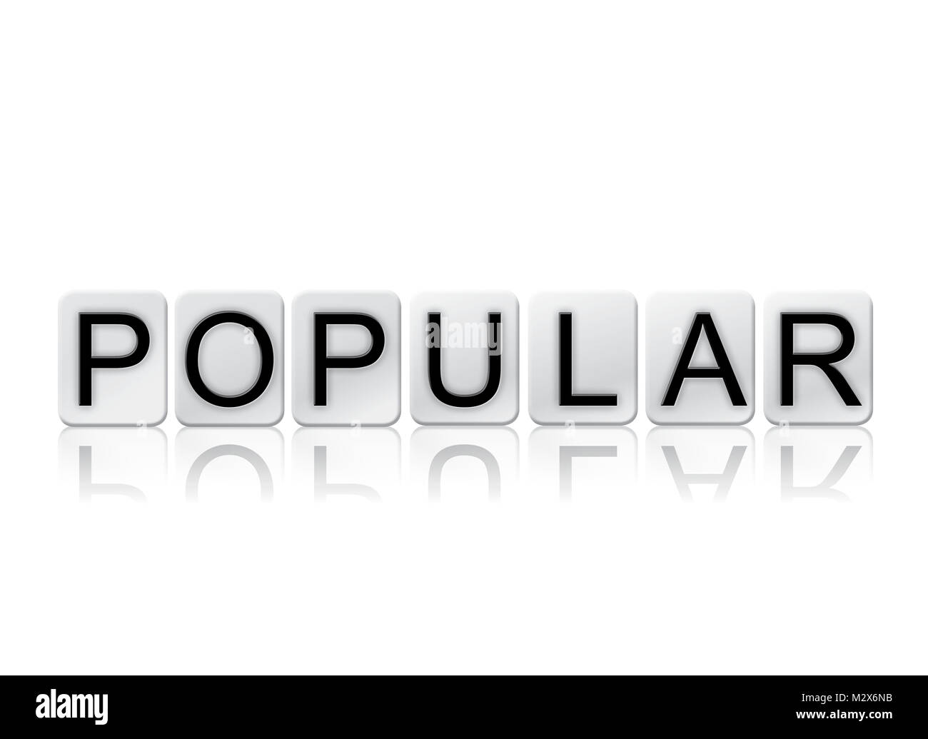 The word Popular concept and theme written in white tiles and isolated ...