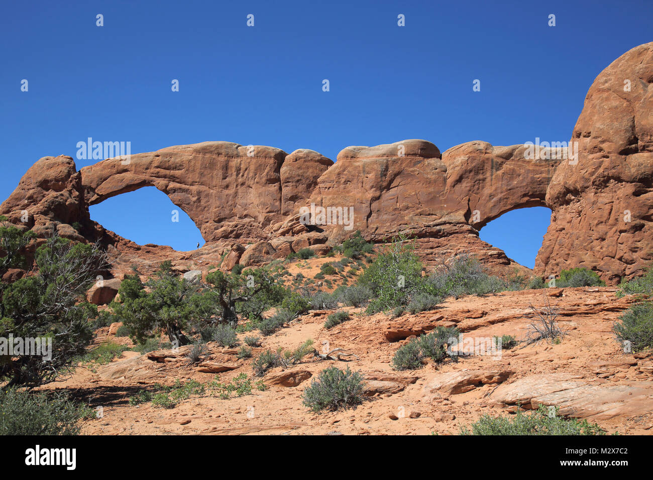 north and south windows in the arches national park utah Stock Photo ...