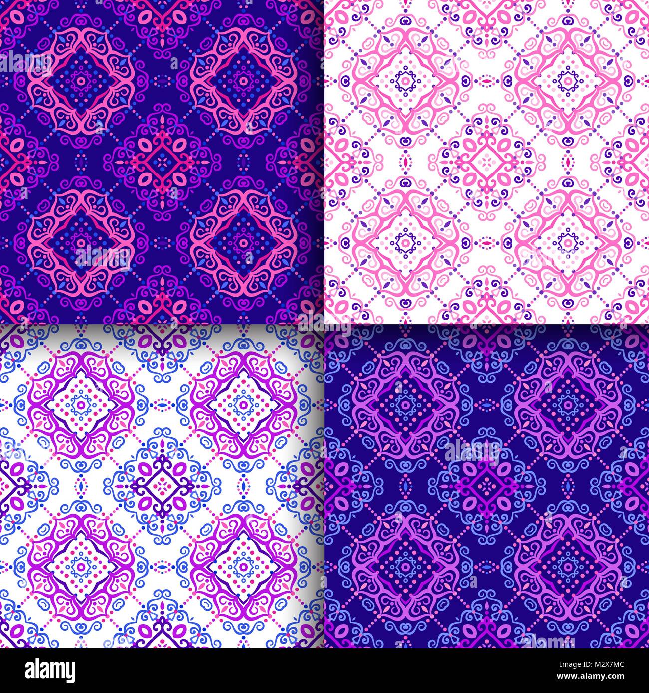 Blue Arabesque Patterns Stock Vector Image & Art - Alamy