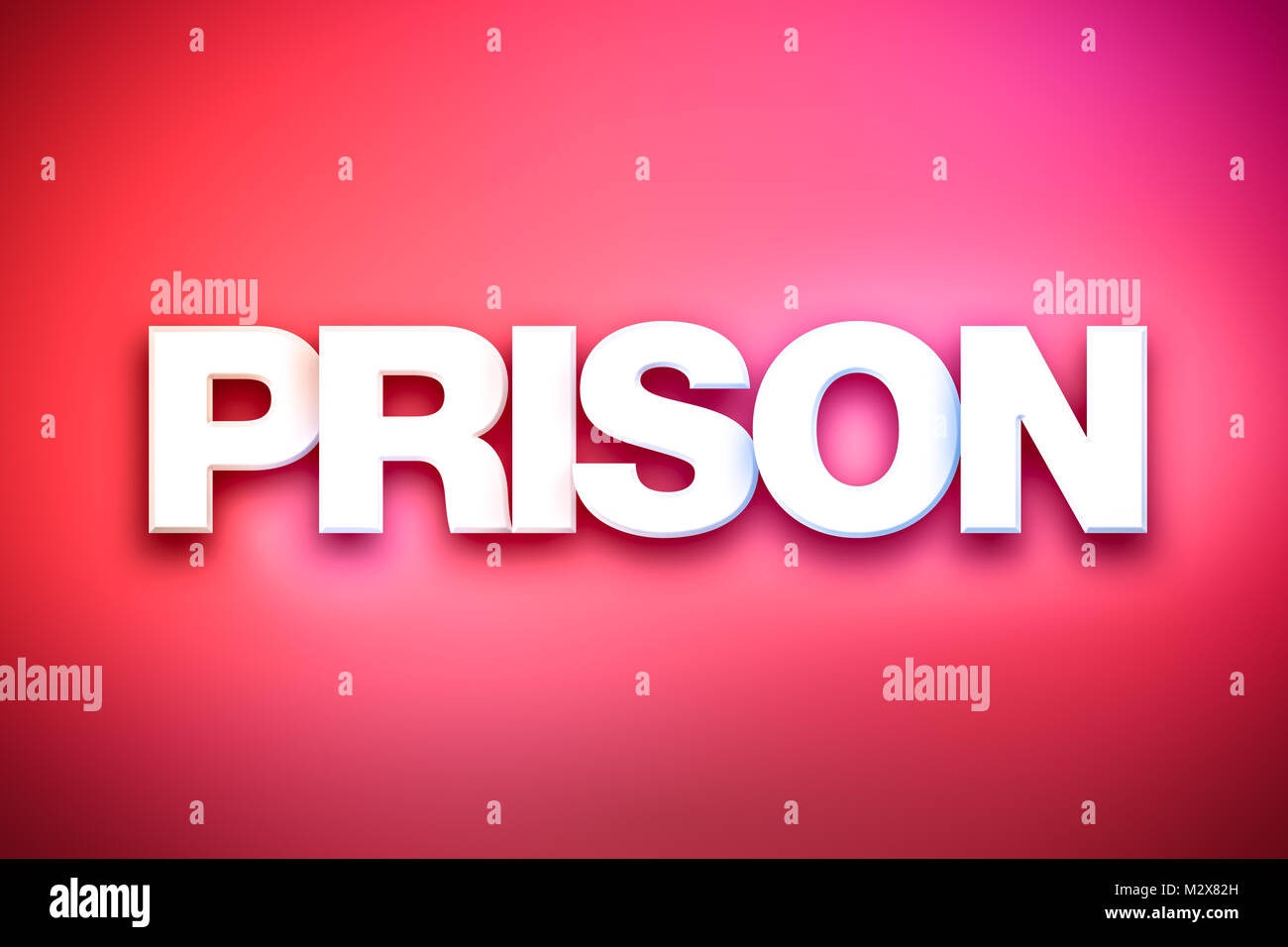 The word Prison concept written in white type on a colorful background ...